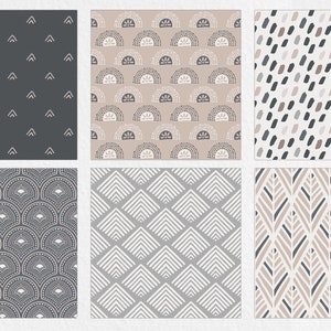 Neutral Boho Digital Paper Set, Seamless Textures, Boho Patterns ...