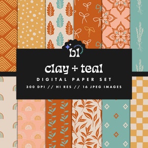 Vintage Digital Paper Set, Retro Seamless Textures, Floral Patterns ...
