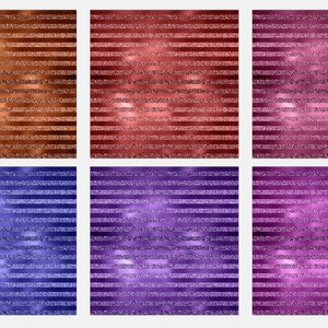 Glitter Foil Stripes Digital Paper, Foil Textures, Digital Metallic ...