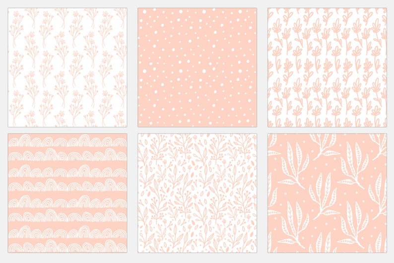 Peach Pastel Digital Paper Printable Paper Pastel Patterns | Etsy