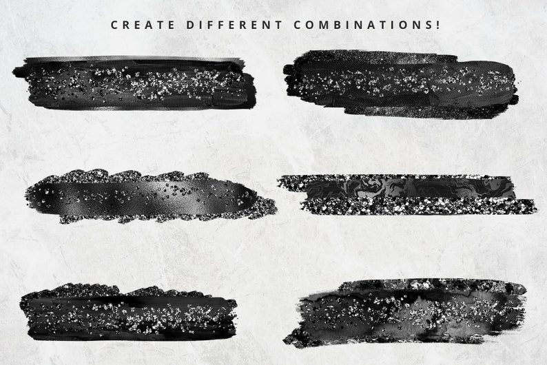 Black Brush Strokes Clipart, Paint Strokes, PNG, Gold Foil Brush ...