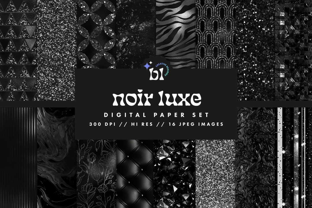 Noir Luxe Digital Paper Set, Seamless Textures, Luxury Patterns ...