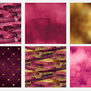 Cupid Gold Foil Digital Paper, Seamless Textures, Hearts, Digital ...