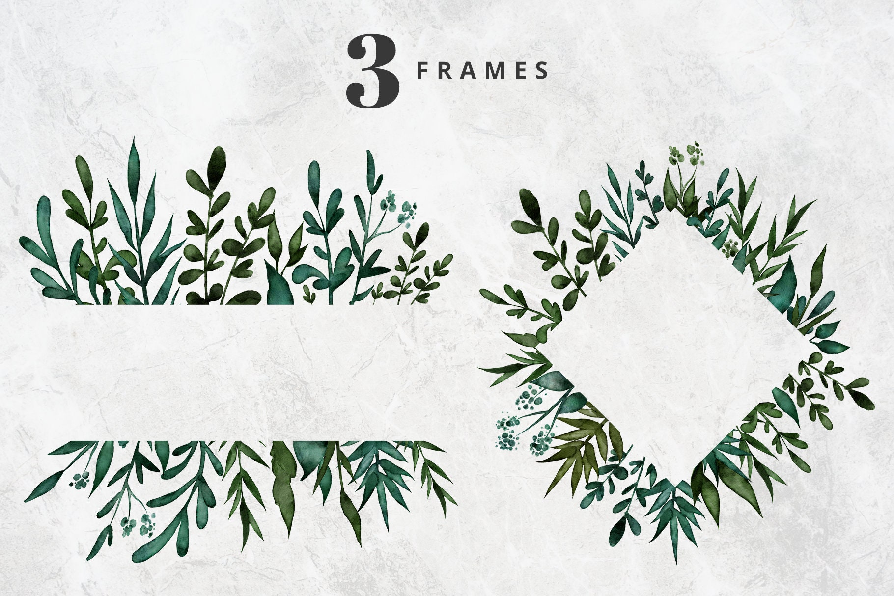 Watercolor Green Leaves Clip Art Botanical Leaves - Etsy