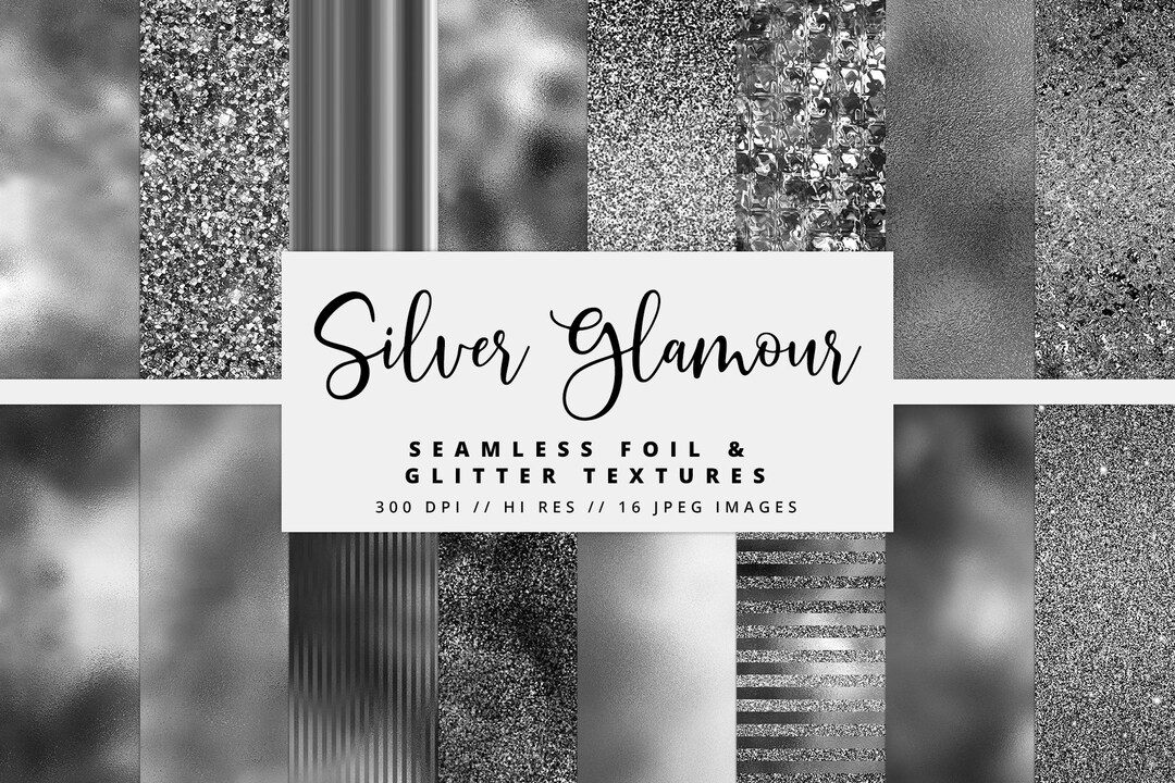 Silver Foil Digital Paper, Seamless Silver Foil Textures, Digital ...