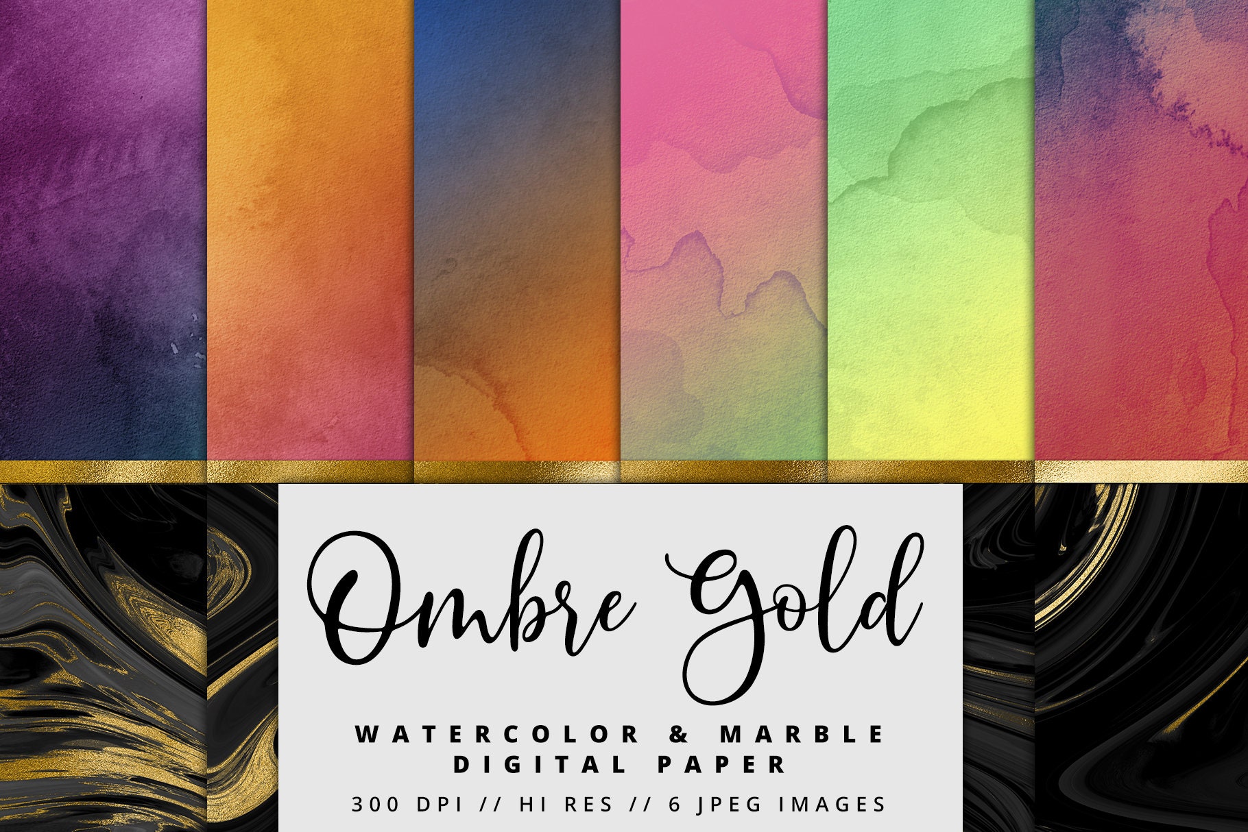 Black Marble Ombre Watercolor Digital Paper Watercolor - Etsy