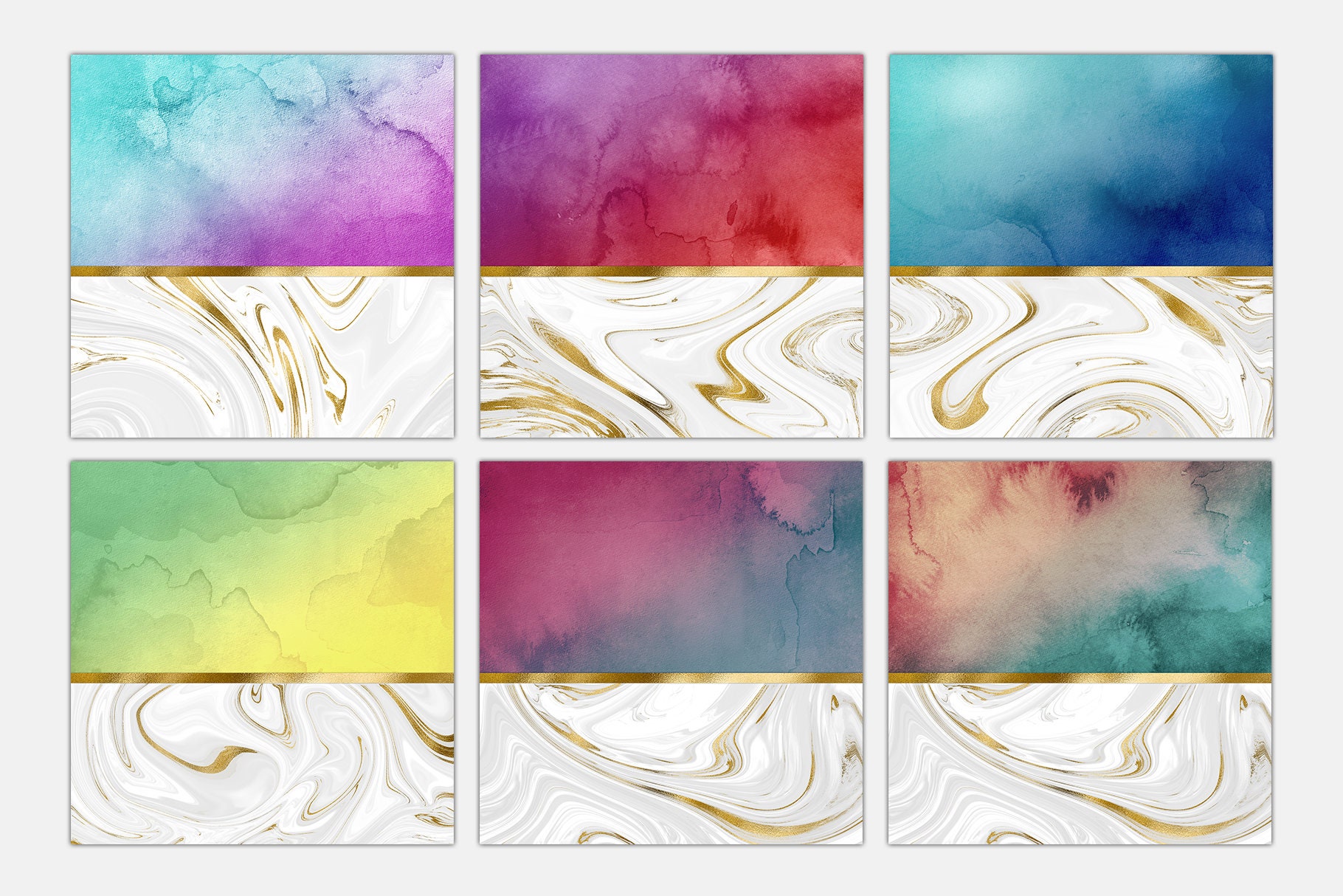 White and Gold Foil Watercolor Digital Paper Watercolor - Etsy