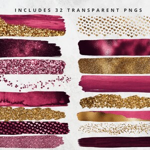 Valentine Brush Strokes Clip Art, Valentine Clip Art, Paint Strokes ...