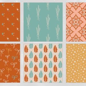 Vintage Digital Paper Set, Retro Seamless Textures, Floral Patterns ...