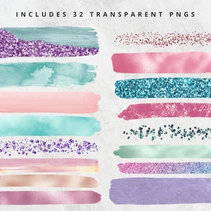 Pastel Brush Strokes Clipart, Paint Strokes, PNG, Gold Foil Brush ...