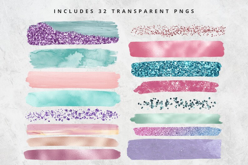 Pastel Brush Strokes Clipart, Paint Strokes, PNG, Gold Foil Brush ...