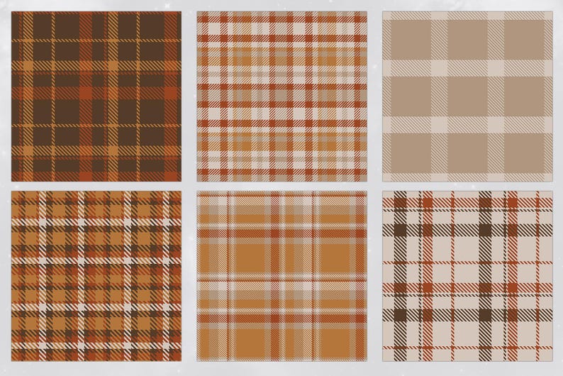 Fall Flannel Digital Paper, Plaid Seamless Textures, Fall Plaid ...