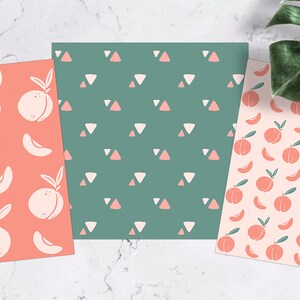 Peach Digital Paper Set, Seamless Textures, Summer Patterns, Spring ...