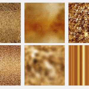 Gold Foil Digital Paper, Seamless Gold Foil Textures, Digital Metallic ...
