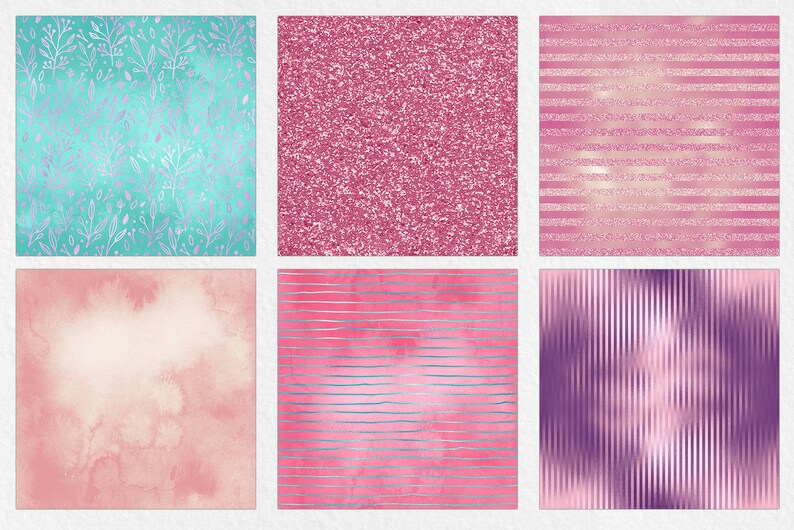 Cotton Candy Pastel Foil Seamless Digital Paper, Metallic Foil, Glam ...