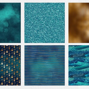 Ocean Gold Foil Seamless Digital Paper, Seamless Background Textures ...
