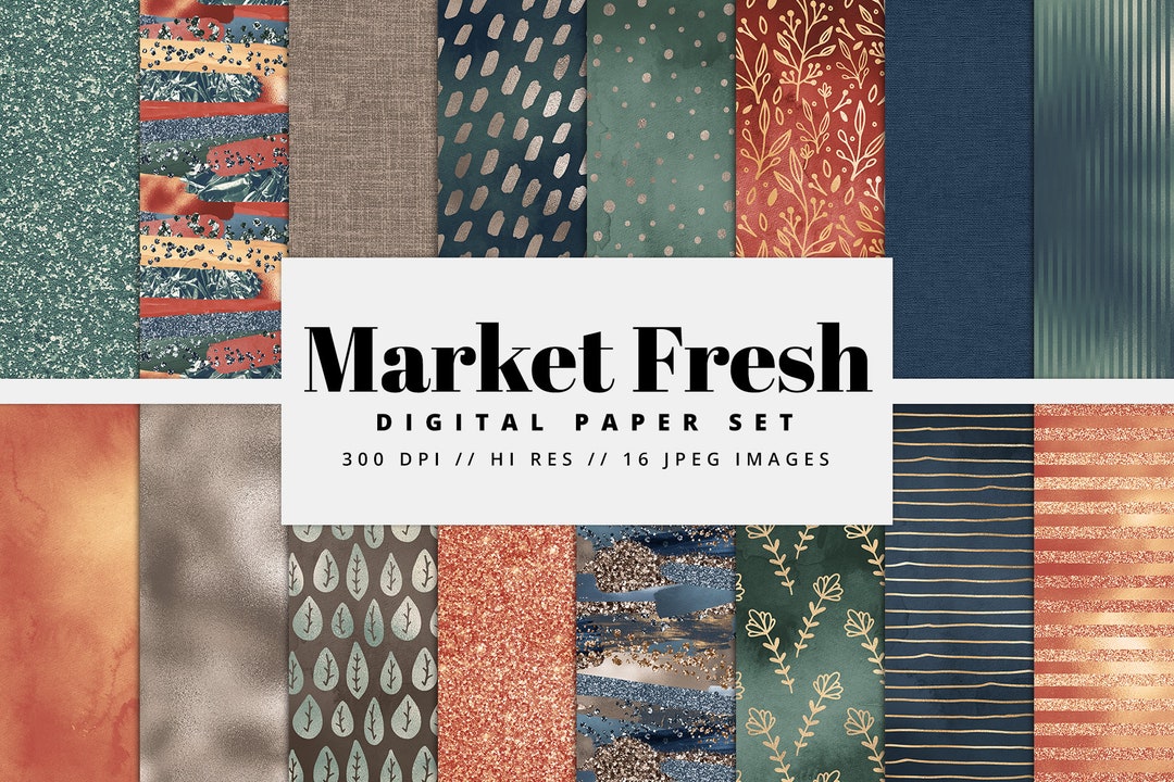 Foil Digital Paper, Seamless Texture, Tan, Green, Red, Navy Digital ...