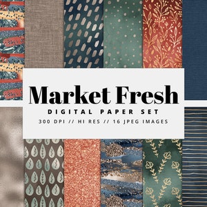 Foil Digital Paper, Seamless Texture, Tan, Green, Red, Navy Digital ...