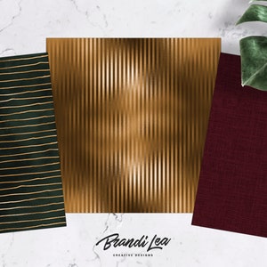 Christmas Digital Paper Set, Foil, Seamless Textures, Holiday, Seasonal ...