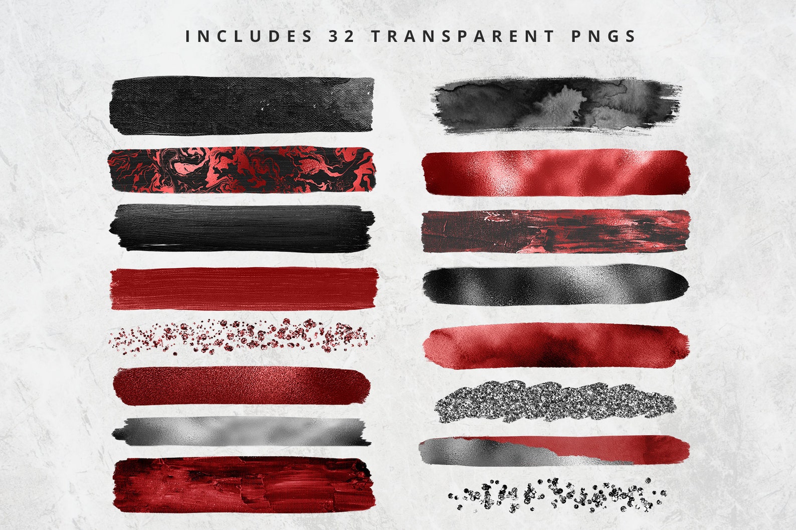 Red and Black Brush Strokes Clipart Paint Strokes PNG Gold - Etsy