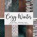 Cozy Winter Digital Paper Set, Glitter Digital Paper, Copper Foil ...