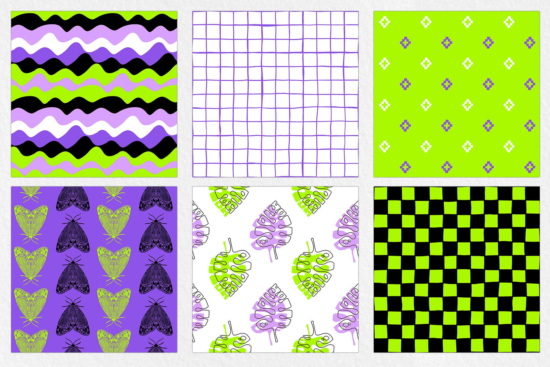 Toxic Digital Paper Set Seamless Textures Halloween - Etsy