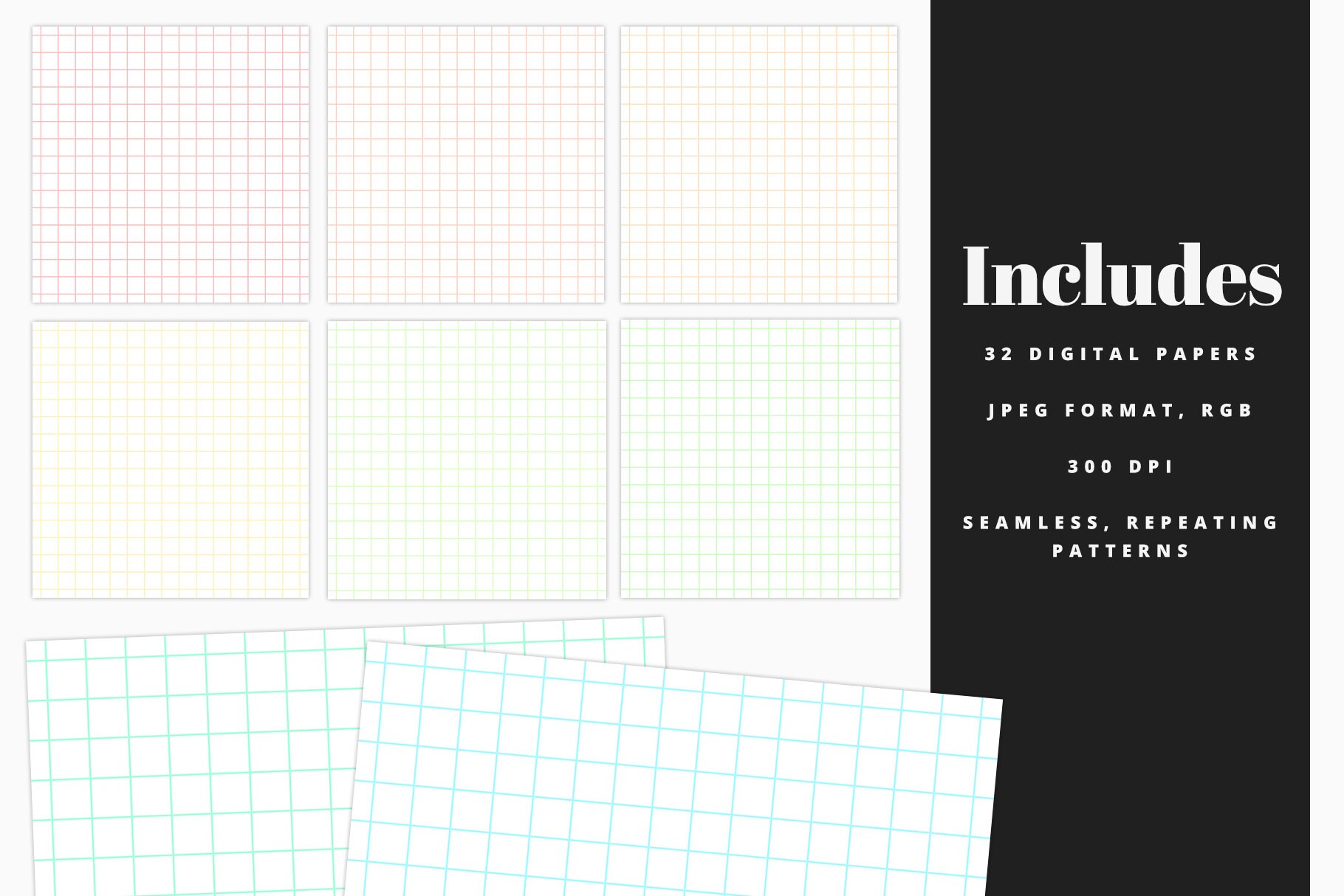 Pastel Grid Digital Paper Grid Patterns Square Backgrounds - Etsy