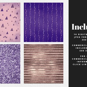 Lavender Digital Paper Set, Seamless Textures, Purple, Floral, Metallic ...