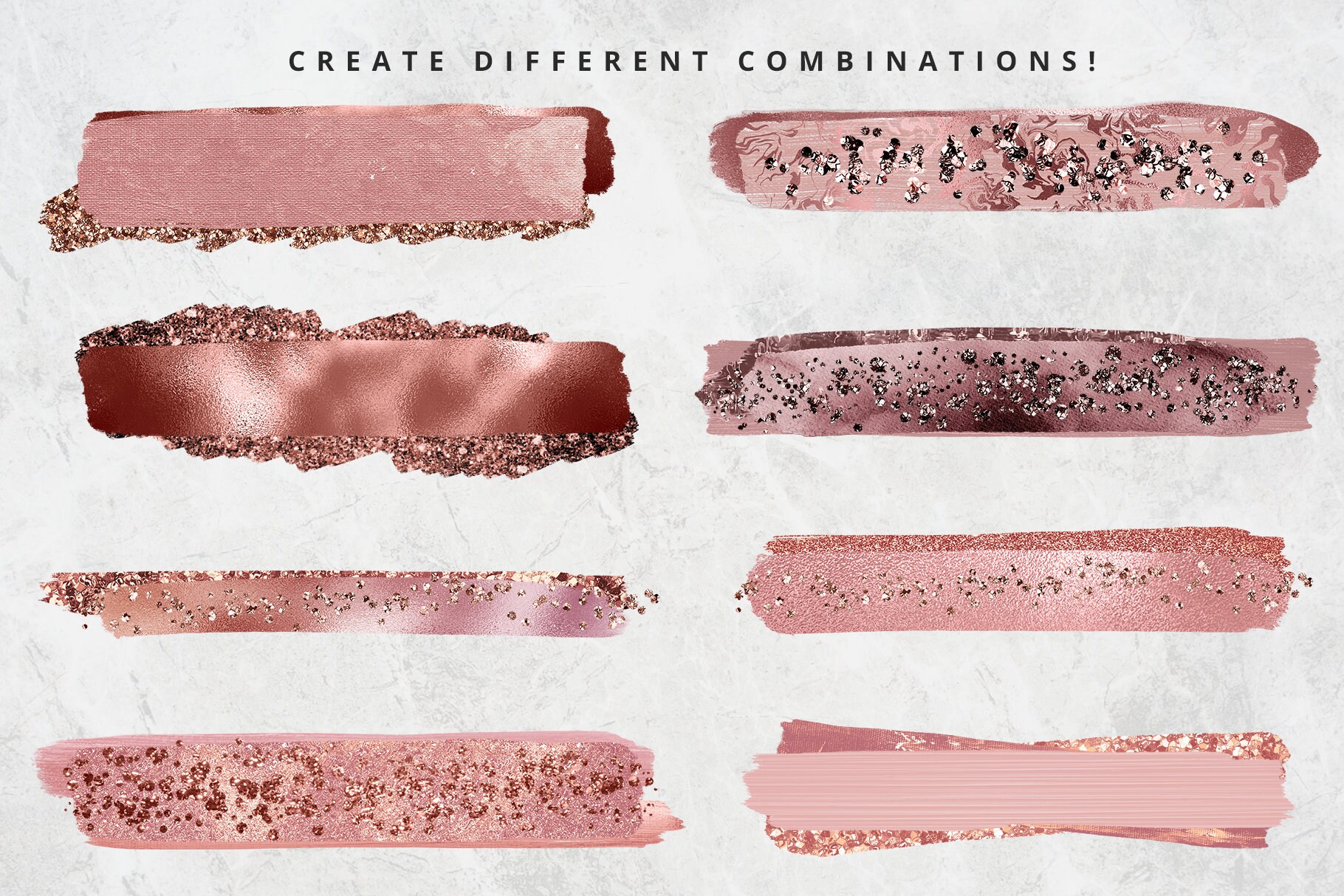 Rose Gold Brush Strokes Clipart Paint Strokes PNG Gold Foil - Etsy UK