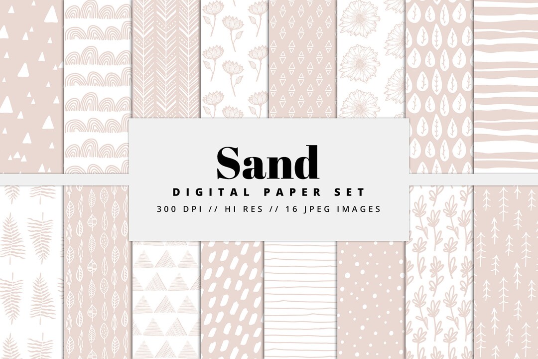 Sand Brown Pastel Digital Paper, Printable Paper, Pastel Patterns ...