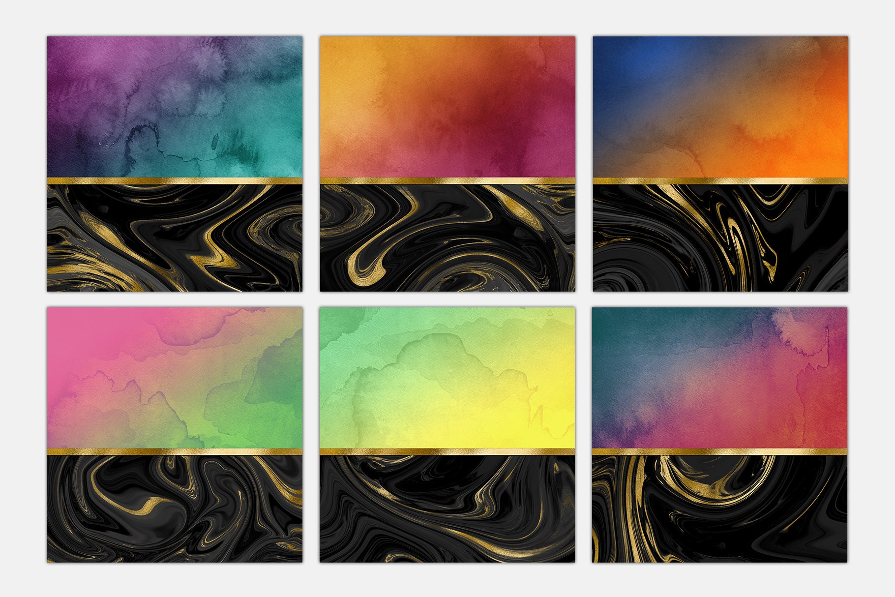 Black Marble Ombre Watercolor Digital Paper Watercolor - Etsy