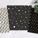 Black & Gold Foil Digital Paper, Gold Foil Textures, Floral Digital ...