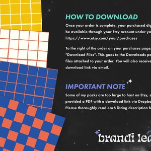 Vibrant Grid and Checker Digital Paper Set, Seamless Textures, Grid ...