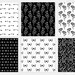 Black & White Valentine's Day Digital Paper, Valentine, Hearts, Floral ...