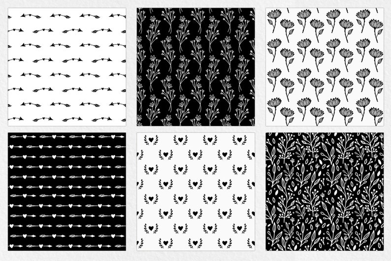 Black & White Valentine's Day Digital Paper Valentine - Etsy