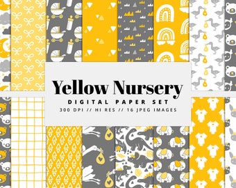 Nursery Digital Paper Set Seamless Textures Baby Patterns | Etsy