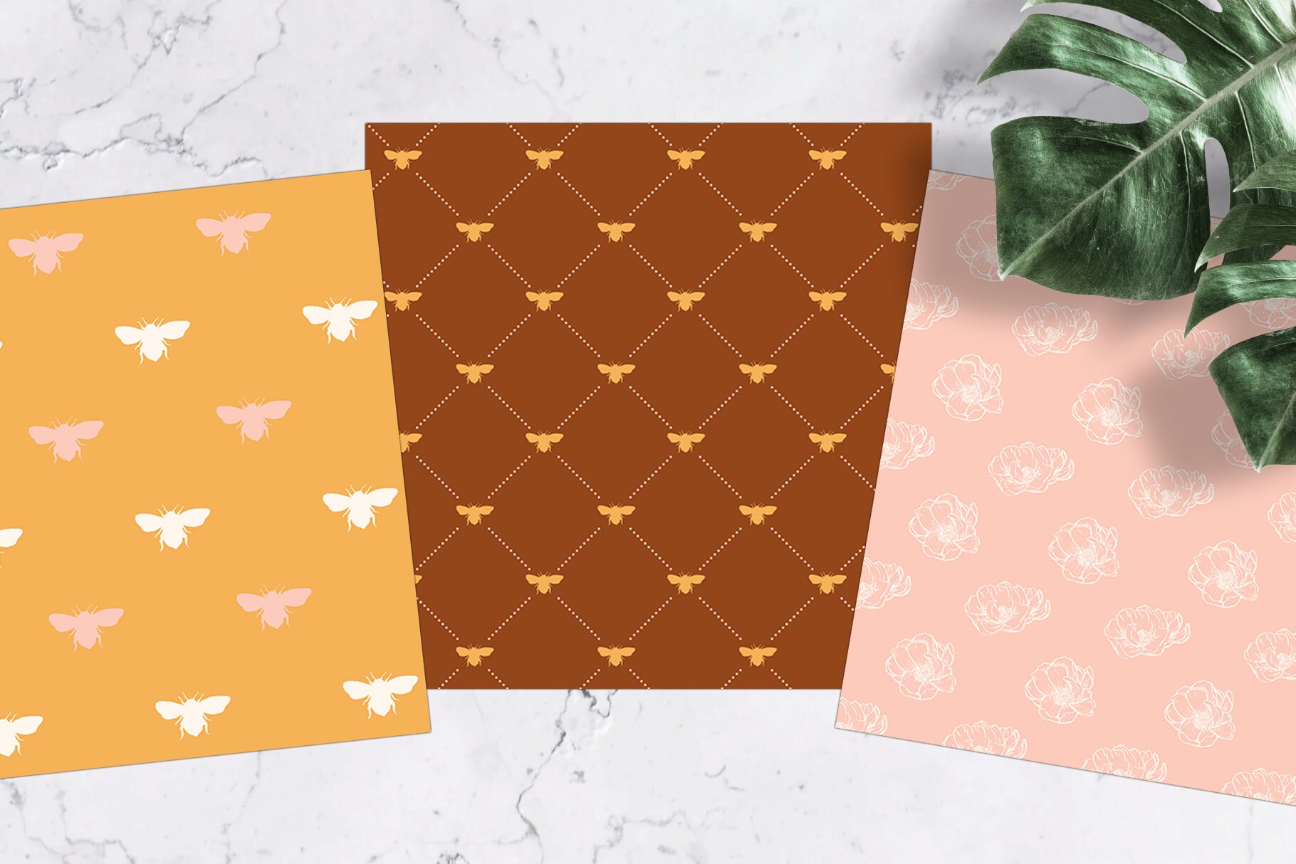 Honey Bee Digital Paper Set Seamless Textures Honeycomb - Etsy