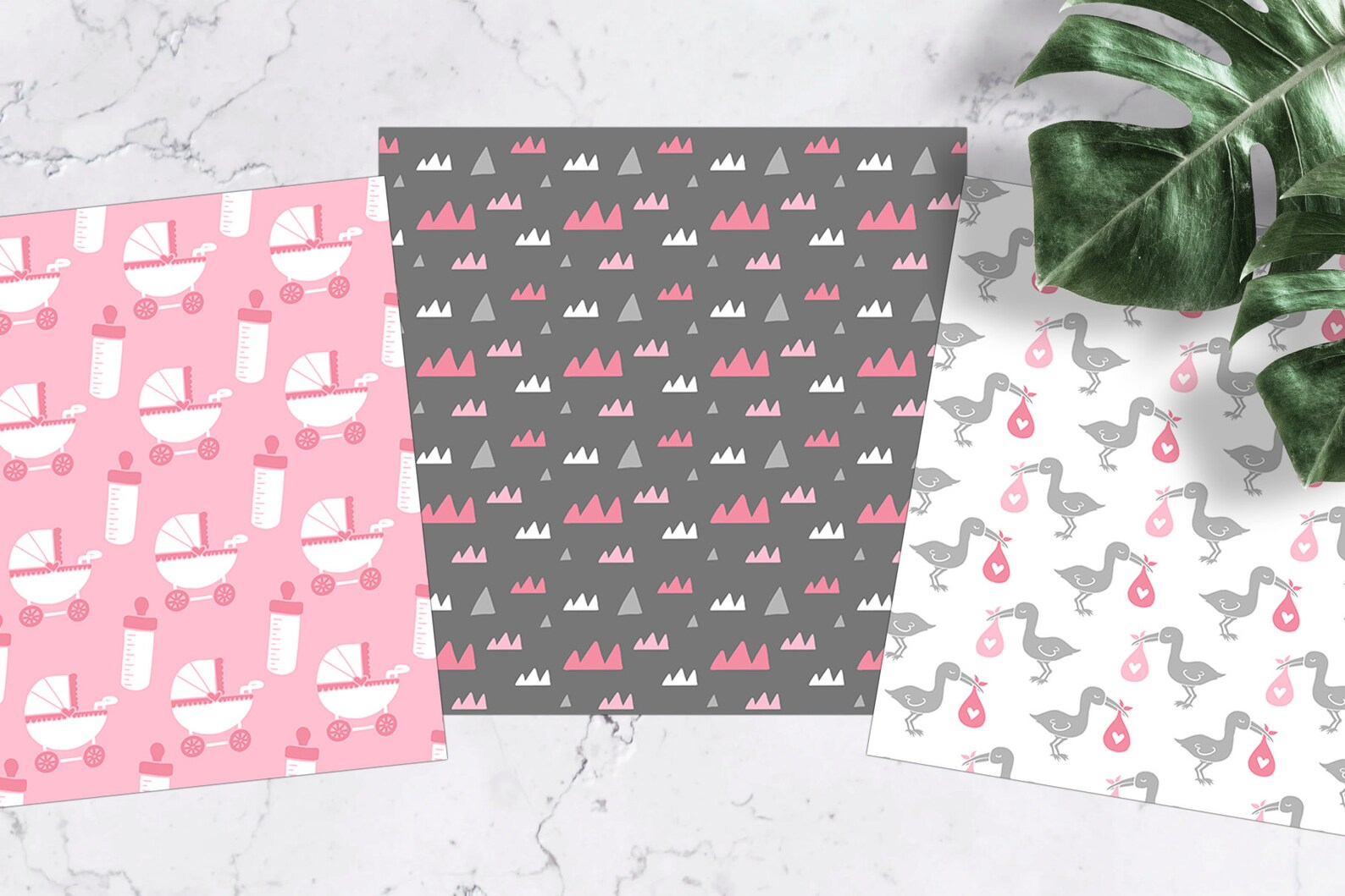 Pink Nursery Digital Paper Set Seamless Textures Baby Girl | Etsy