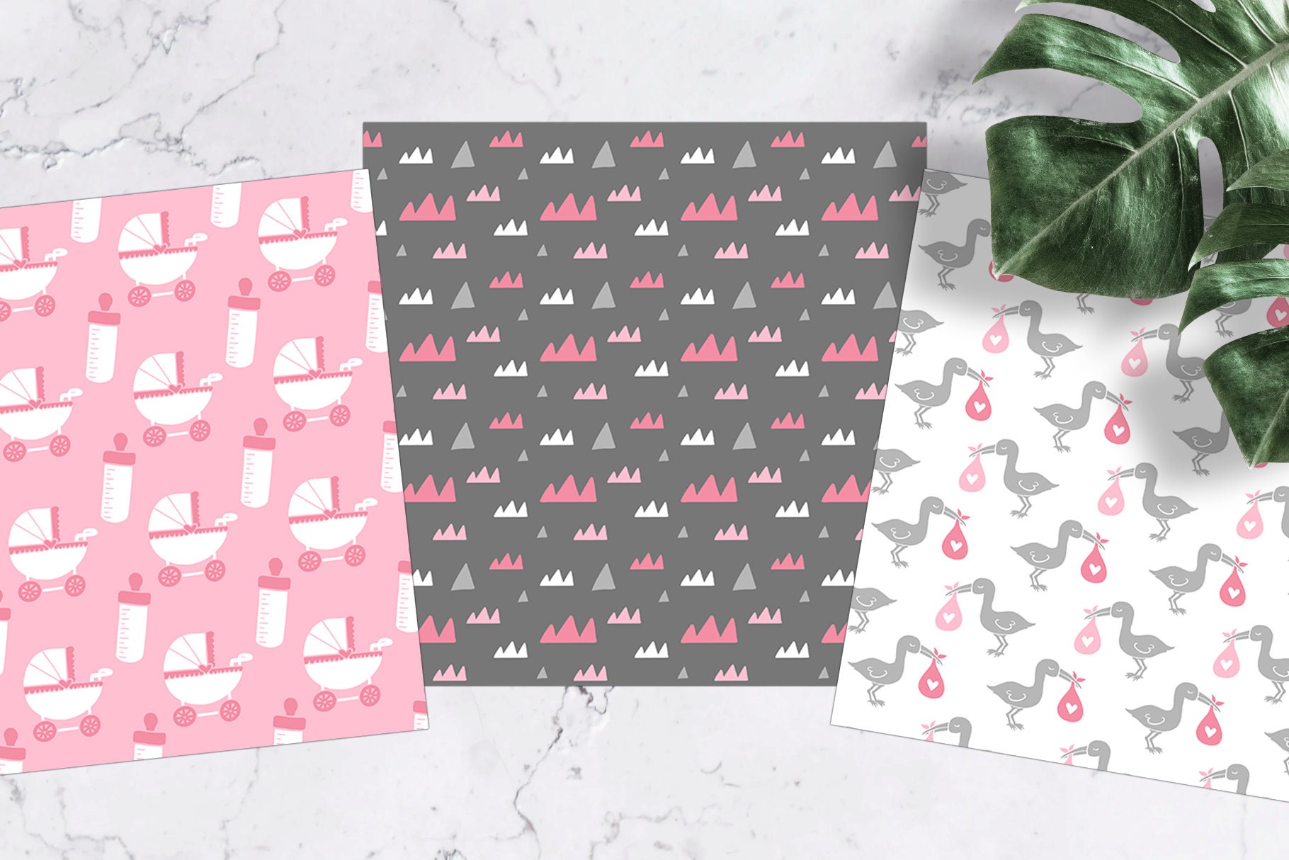 Pink Nursery Digital Paper Set, Seamless Textures, Baby Girl, Baby ...