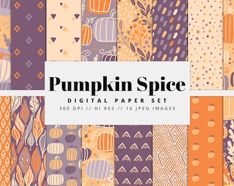 Boho Fall Digital Paper Set Seamless Textures Abstract | Etsy