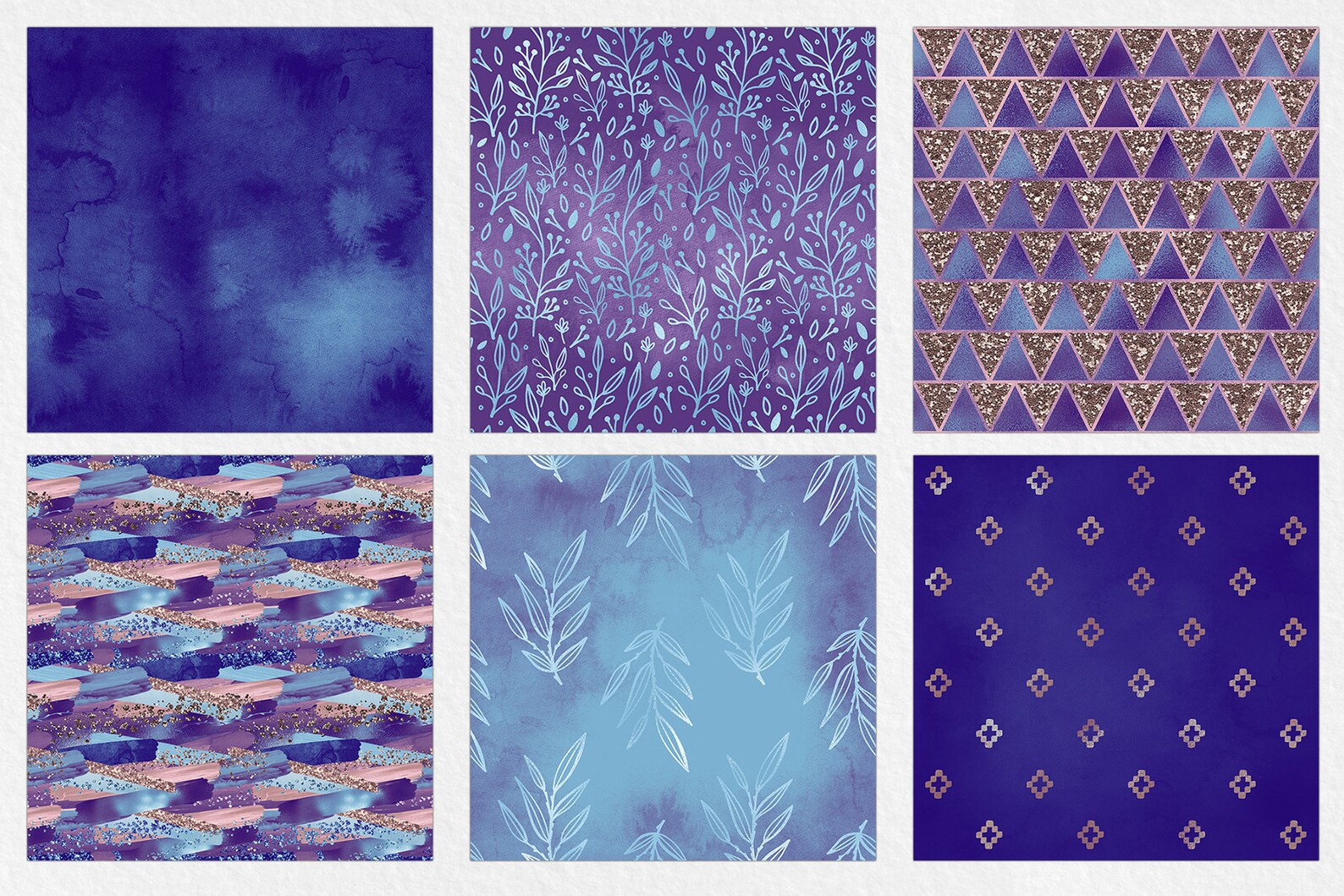 Lavender Digital Paper Set, Seamless Textures, Purple, Floral, Metallic ...