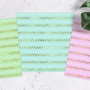 Pastel Gold Foil Chevron Digital Paper, Pastel Backgrounds, Gold ...