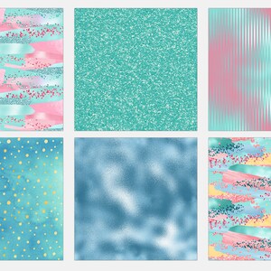 Pastel Foil Digital Paper, Seamless Textures, Rainbow, Digital Metallic ...