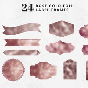 Rose Gold Foil Label Frames, Label Frame Clip Art, Rose Gold Foil ...