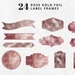 Rose Gold Foil Label Frames, Label Frame Clip Art, Rose Gold Foil ...