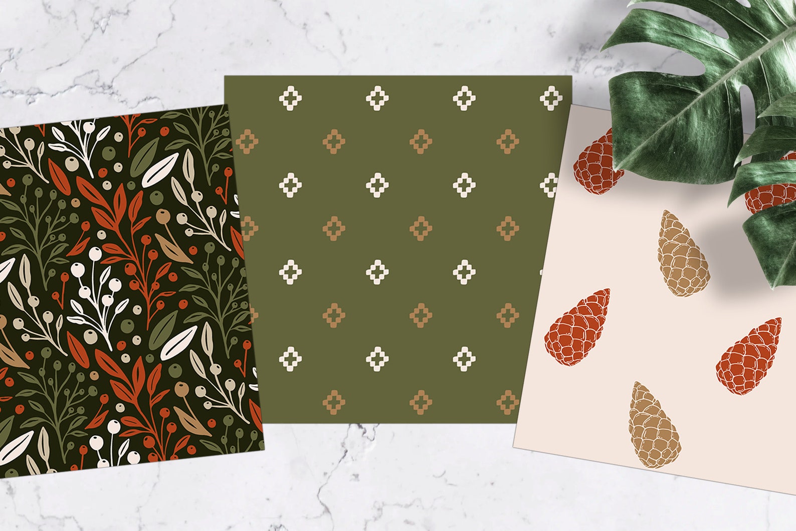 Fall Foliage Digital Paper Set Seamless Textures Autumn | Etsy