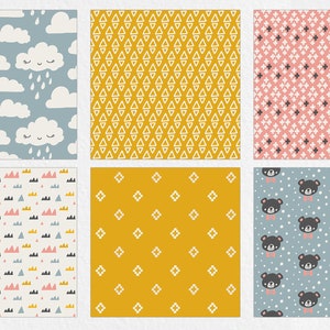 Nursery Digital Paper Set, Seamless Textures, Baby Patterns, Childrens ...