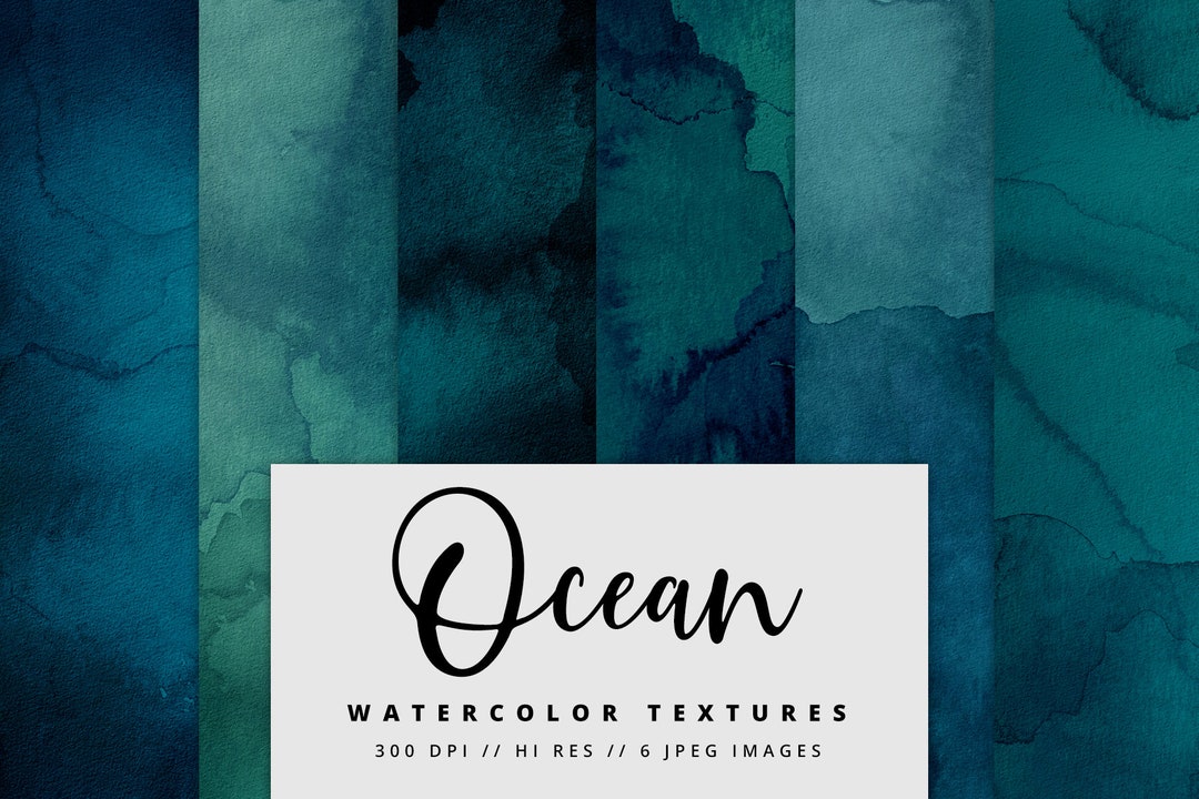 Ocean Watercolor Digital Paper, Watercolor Textures, Watercolor ...