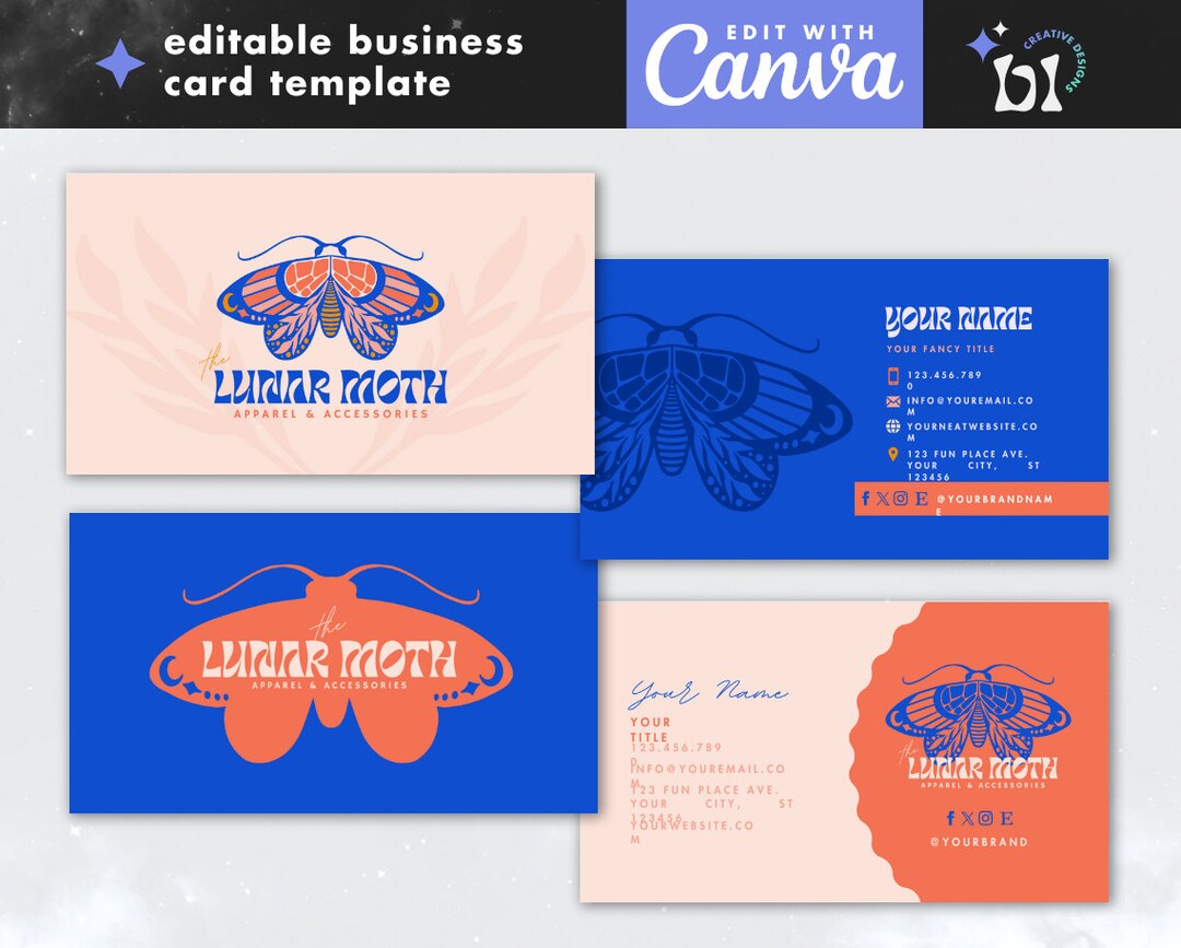 DIY Canva Business Card Template - Editable Template - Printable ...