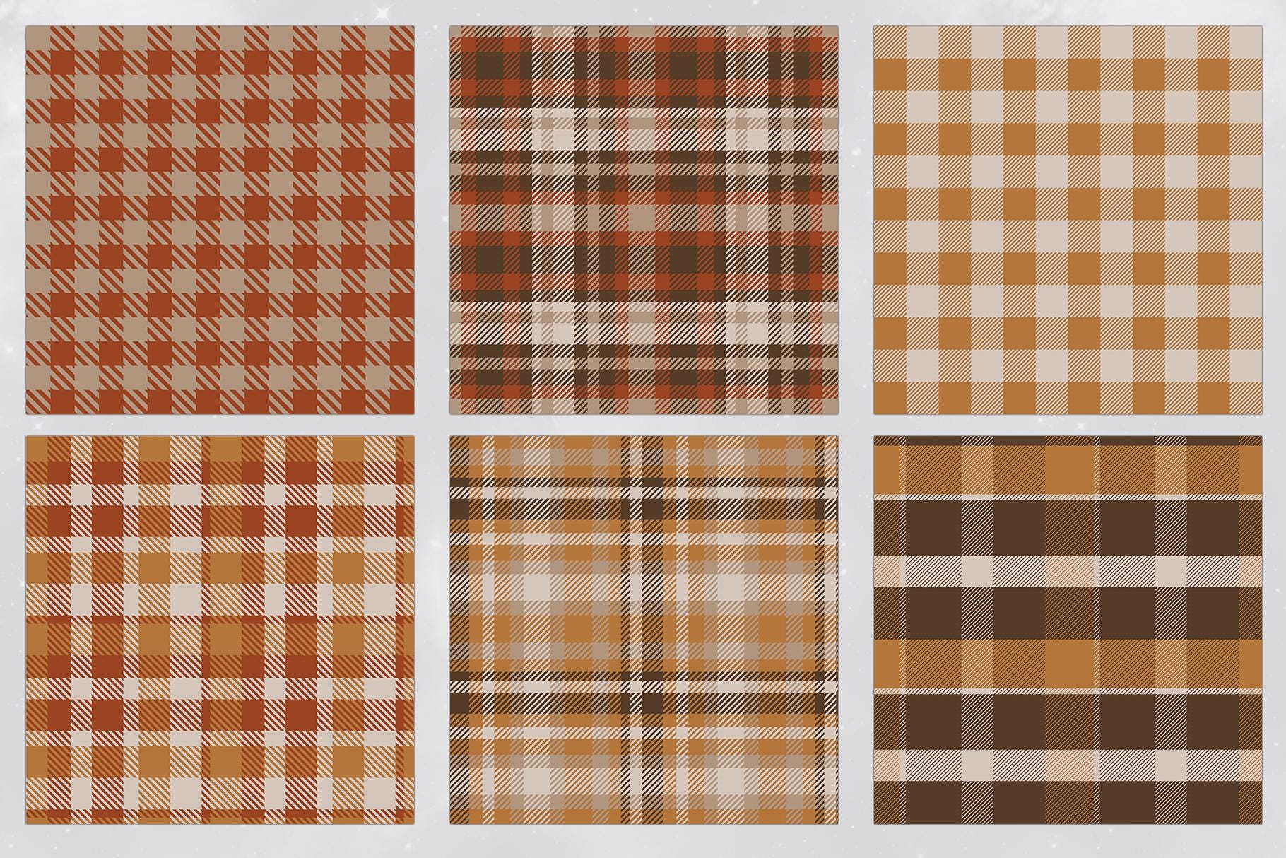 Fall Flannel Digital Paper, Plaid Seamless Textures, Fall Plaid ...